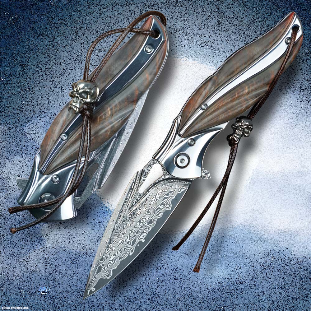 zavírací nože dellinger Dellinger Cloverleaf VG-10 Damascus Maple